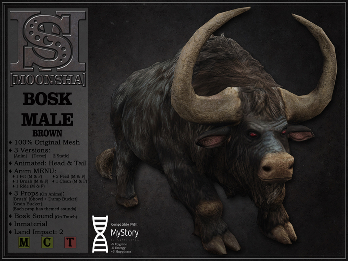 Second Life Marketplace - [MoonSha] Bosk Male - Brown